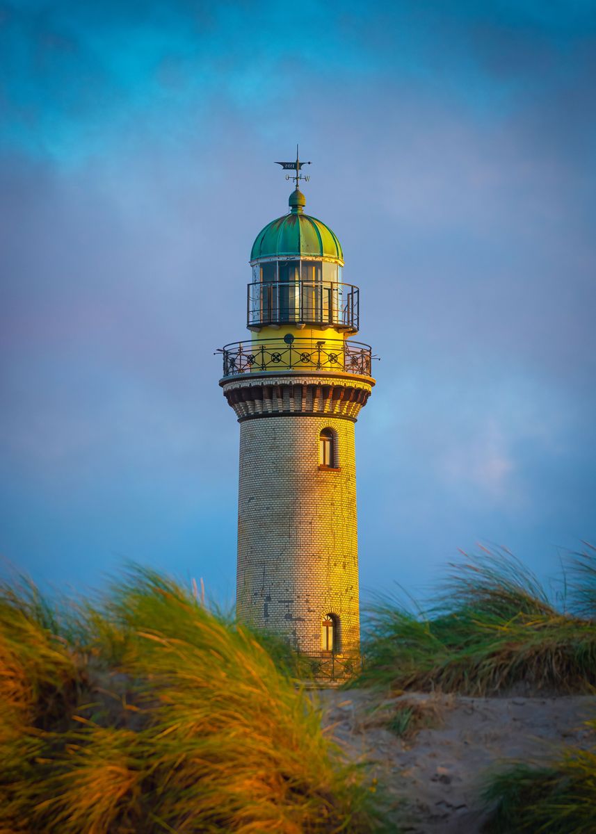 'Lighthouse at Sunset' Poster, picture, metal print, paint by Martin ...