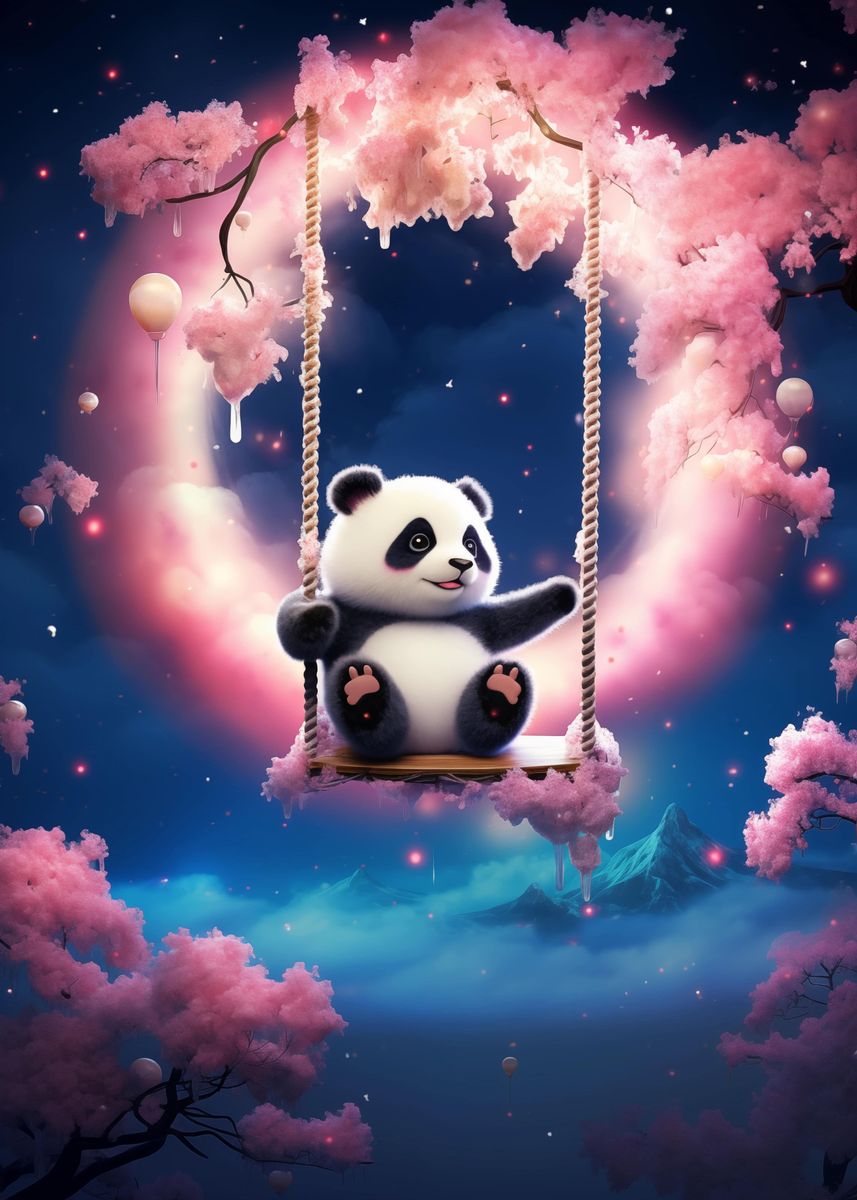 'Chilling Panda' Poster, picture, metal print, paint by Conor Ochoa ...