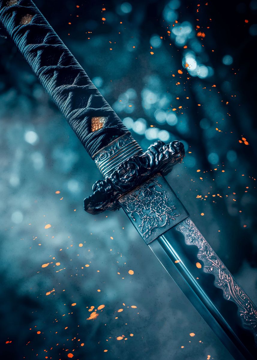 'Close up Katana' Poster, picture, metal print, paint by The creative ...