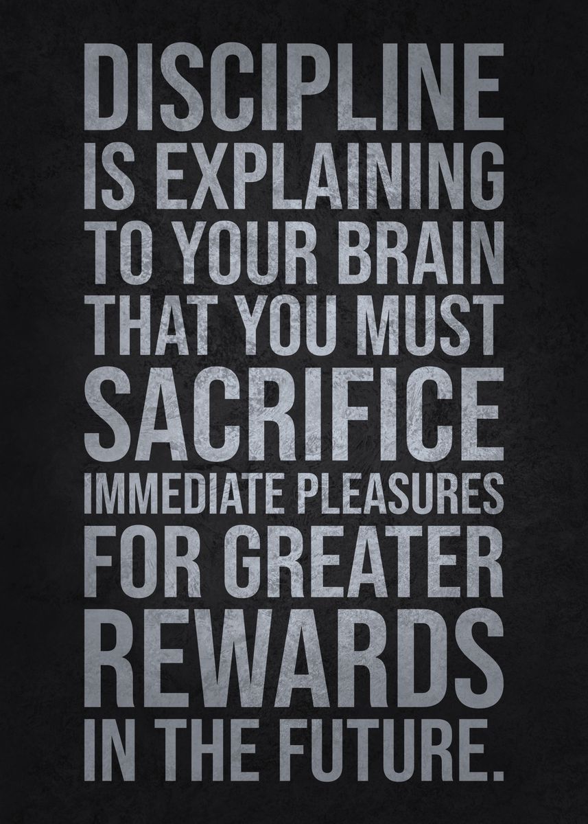 'Discipline Motivational' Poster, picture, metal print, paint by CHAN ...