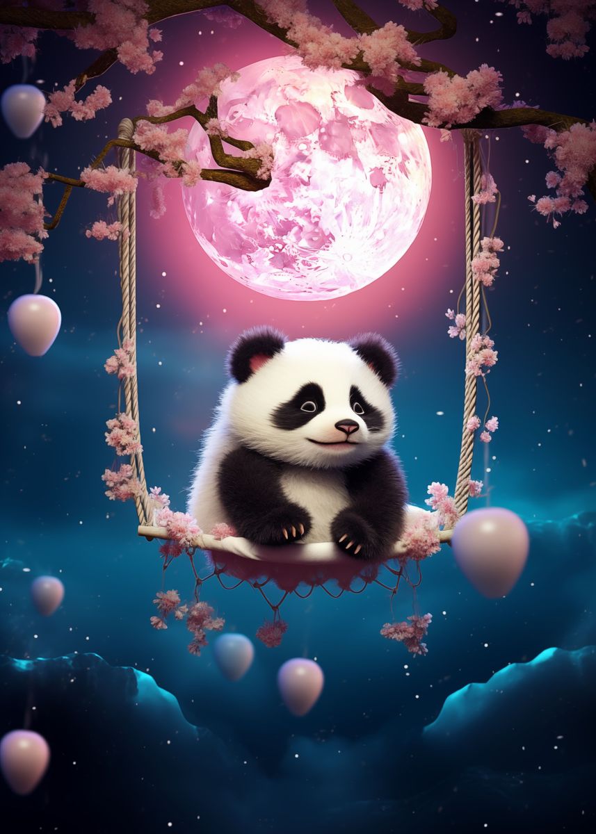 'Chilling Panda' Poster, picture, metal print, paint by Conor Ochoa ...