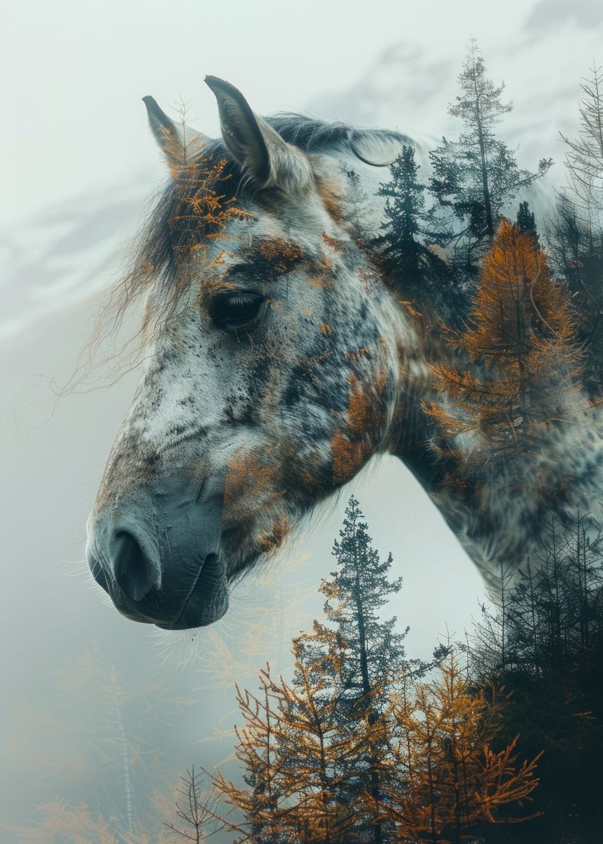'Horse portrait' Poster, picture, metal print, paint by Byrdyak | Displate