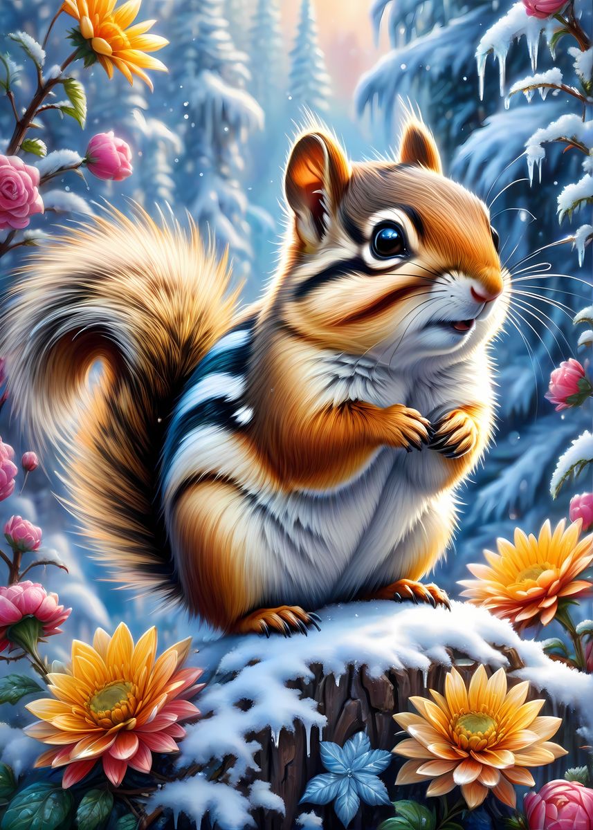 'Fantasy Chipmunk' Poster, picture, metal print, paint by Poster Collections | Displate