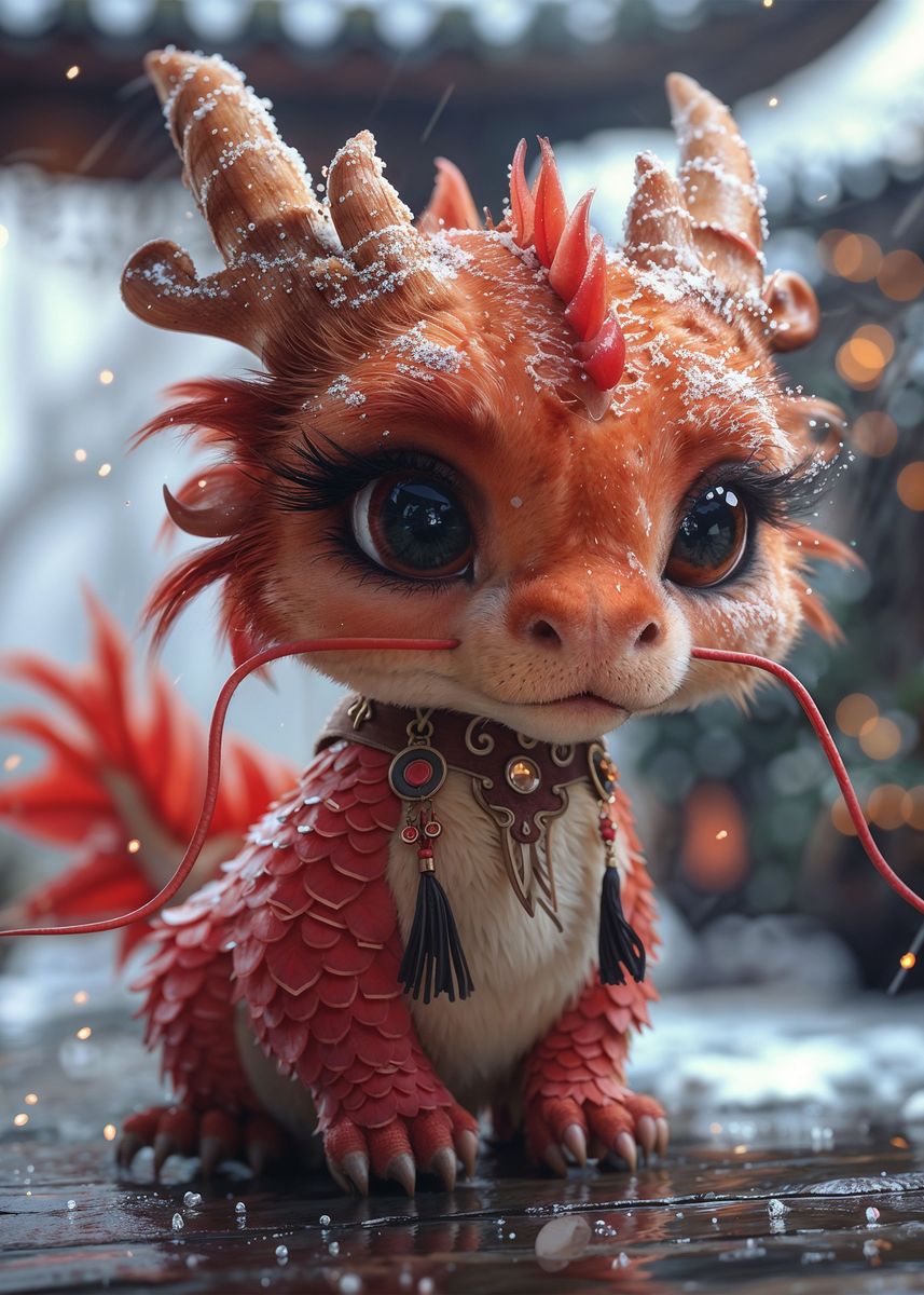 'cute baby dragon' Poster, picture, metal print, paint by Cute Animal ...