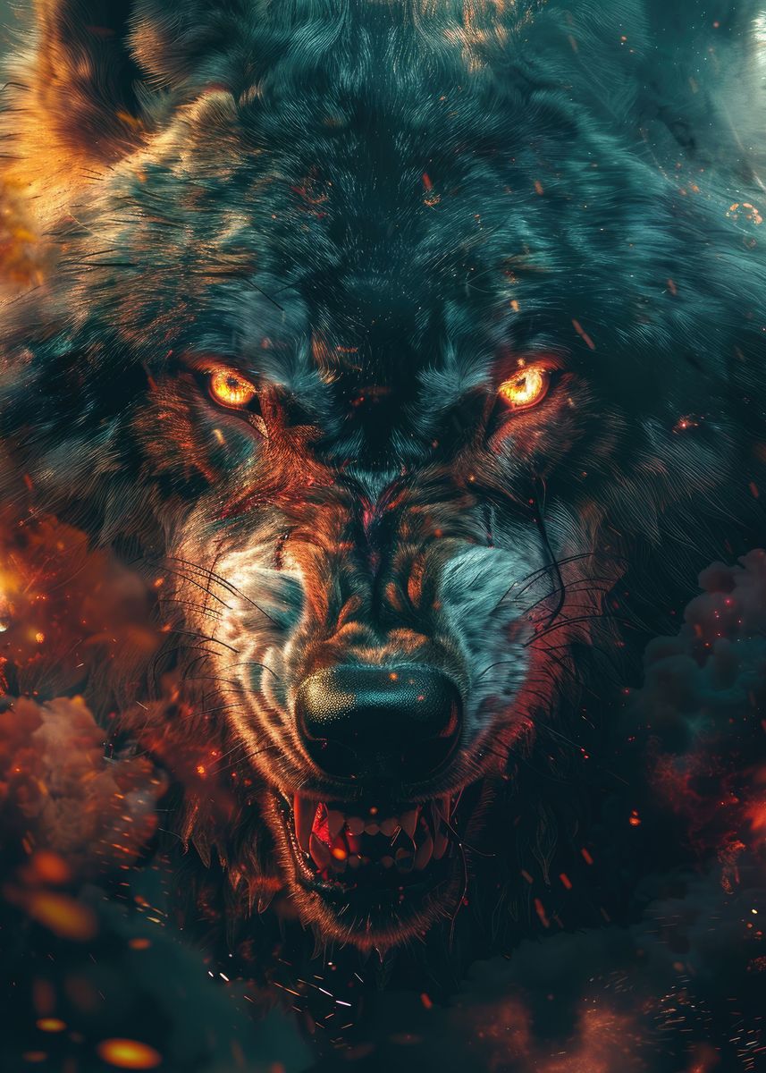 'Evil Werewolf' Poster, picture, metal print, paint by GLITCHED ART ...