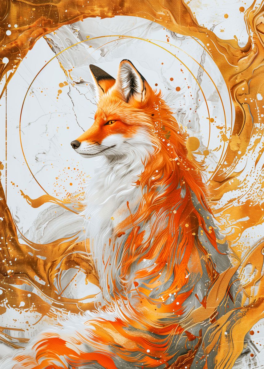 'Fox Portrait' Poster, picture, metal print, paint by The creative Hub ...