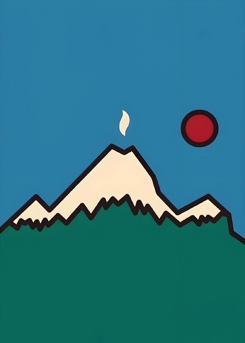 'Minimalist Mountain' Poster, picture, metal print, paint by Ydha ...