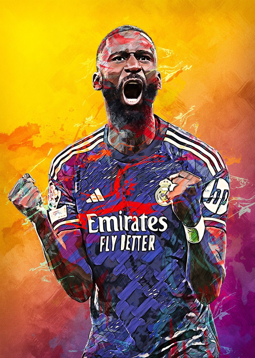 'Antonio Rudiger Painting' Poster, picture, metal print, paint by ...