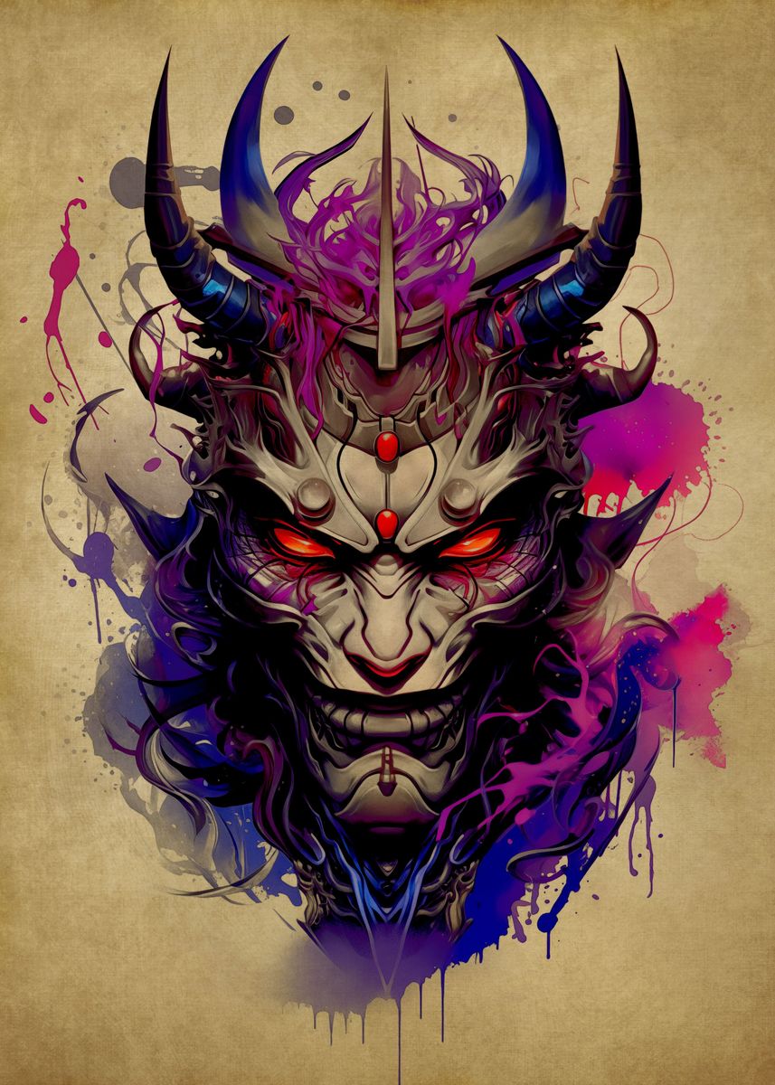 'Oni Samurai No7' Poster, picture, metal print, paint by Boot Hill ...