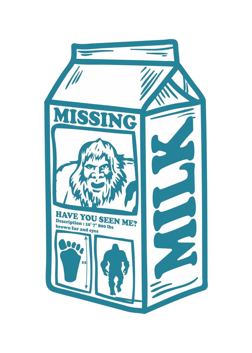 'Missing Bigfoot' Poster, picture, metal print, paint by Ba Ab | Displate