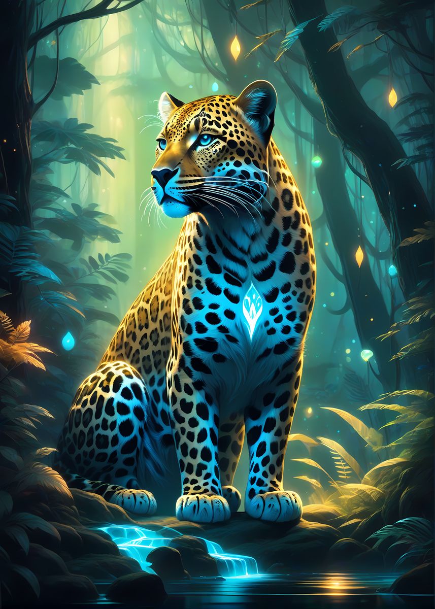 'Majestic Leopard' Poster, picture, metal print, paint by Ruins Poster ...