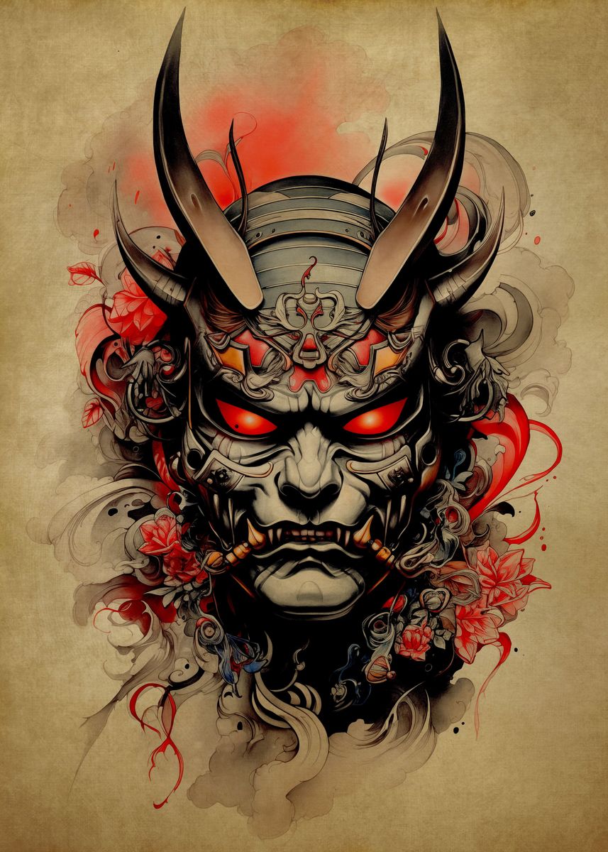 'Oni Samurai No6' Poster, picture, metal print, paint by Boot Hill ...