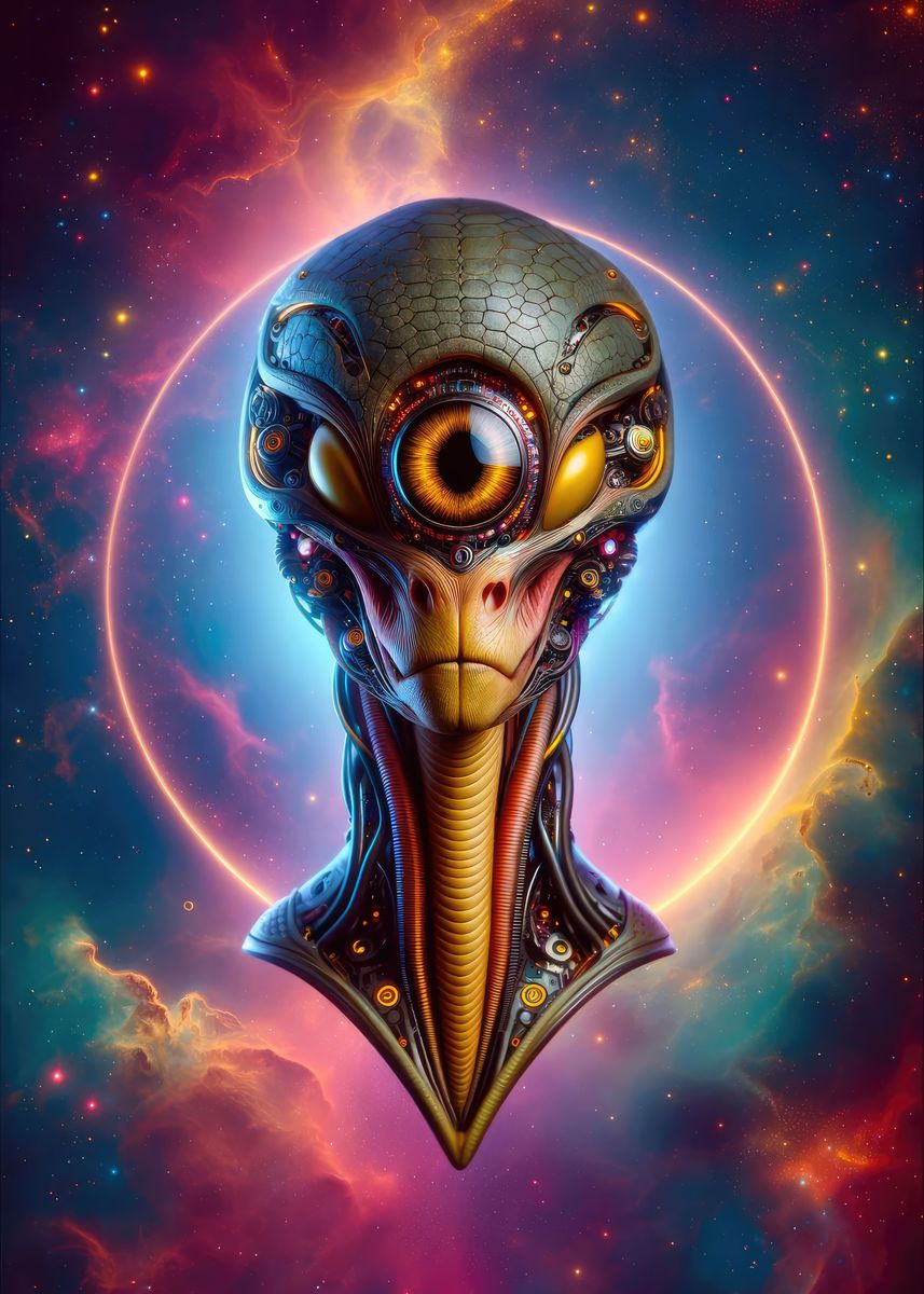 'Extraterrestrial Alien 18' Poster, picture, metal print, paint by ...