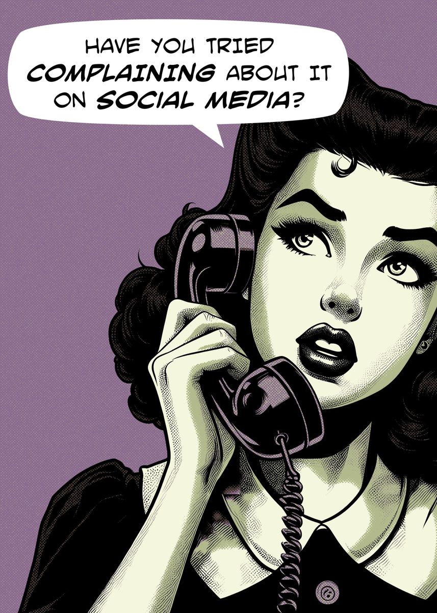 'Comic complaining internet' Poster, picture, metal print, paint by Syahrasi | Displate