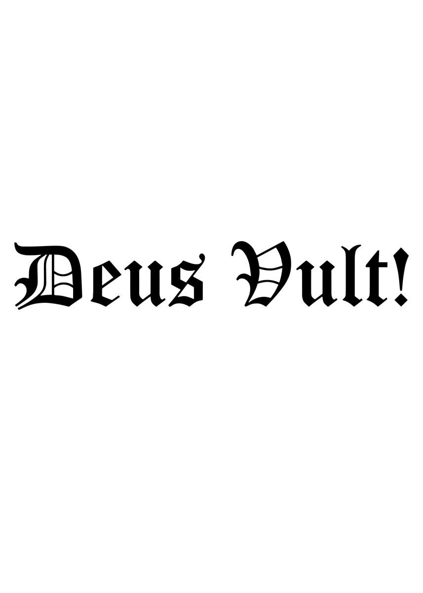 'text deus vult minimalist' Poster, picture, metal print, paint by ...