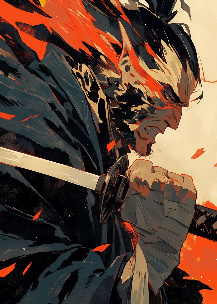 'Samurai' Poster, picture, metal print, paint by Tomorrow Artz | Displate