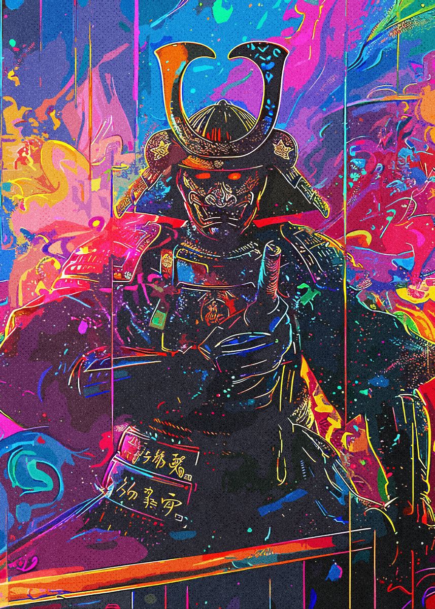 'Abstract Samurai 2' Poster, picture, metal print, paint by Ammar Zain ...