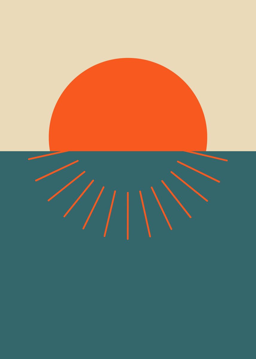 'Sunset modern' Poster, picture, metal print, paint by EDSON RAMOS ...