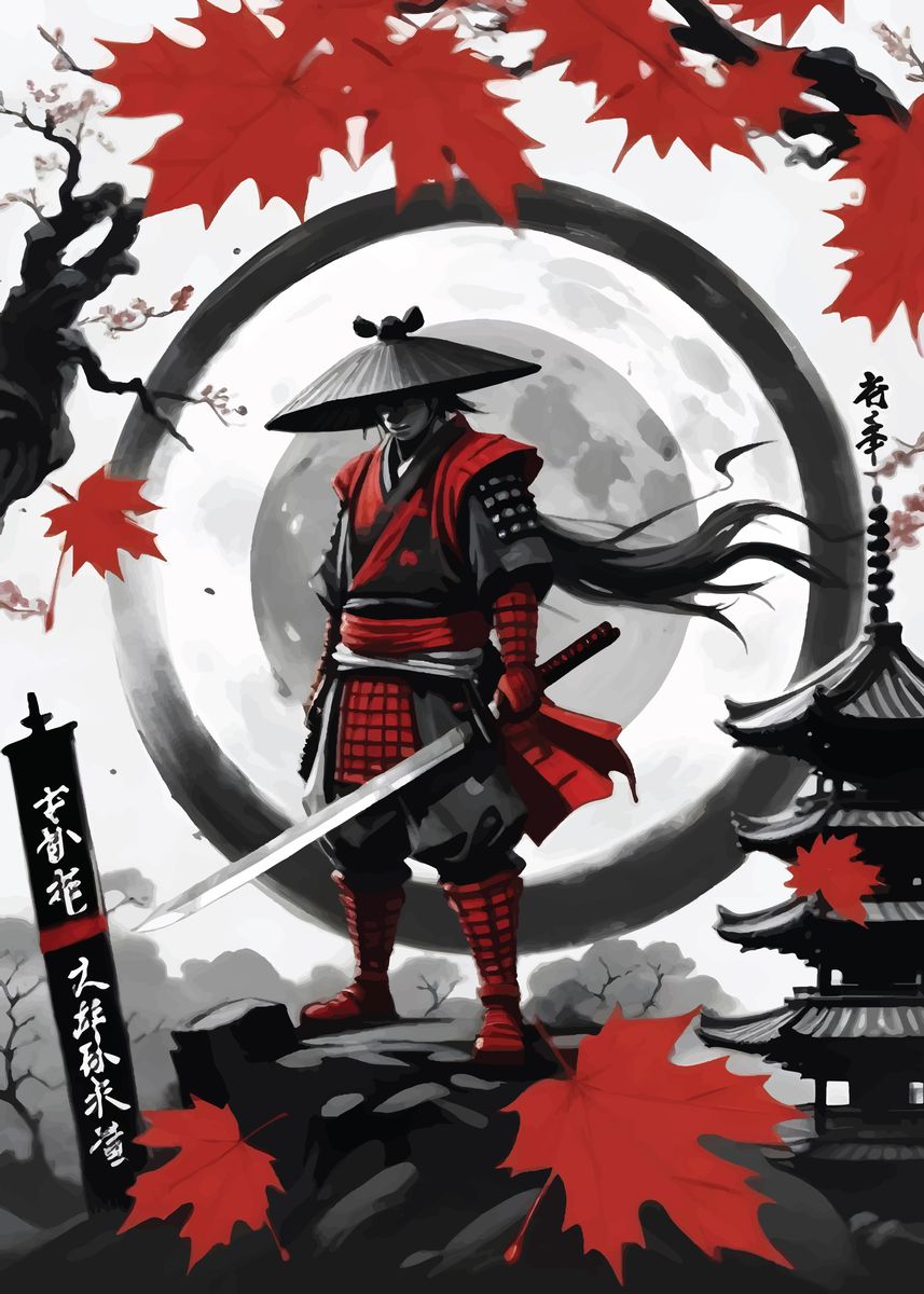 'Samurai Warrior Japan' Poster, picture, metal print, paint by sofian ...