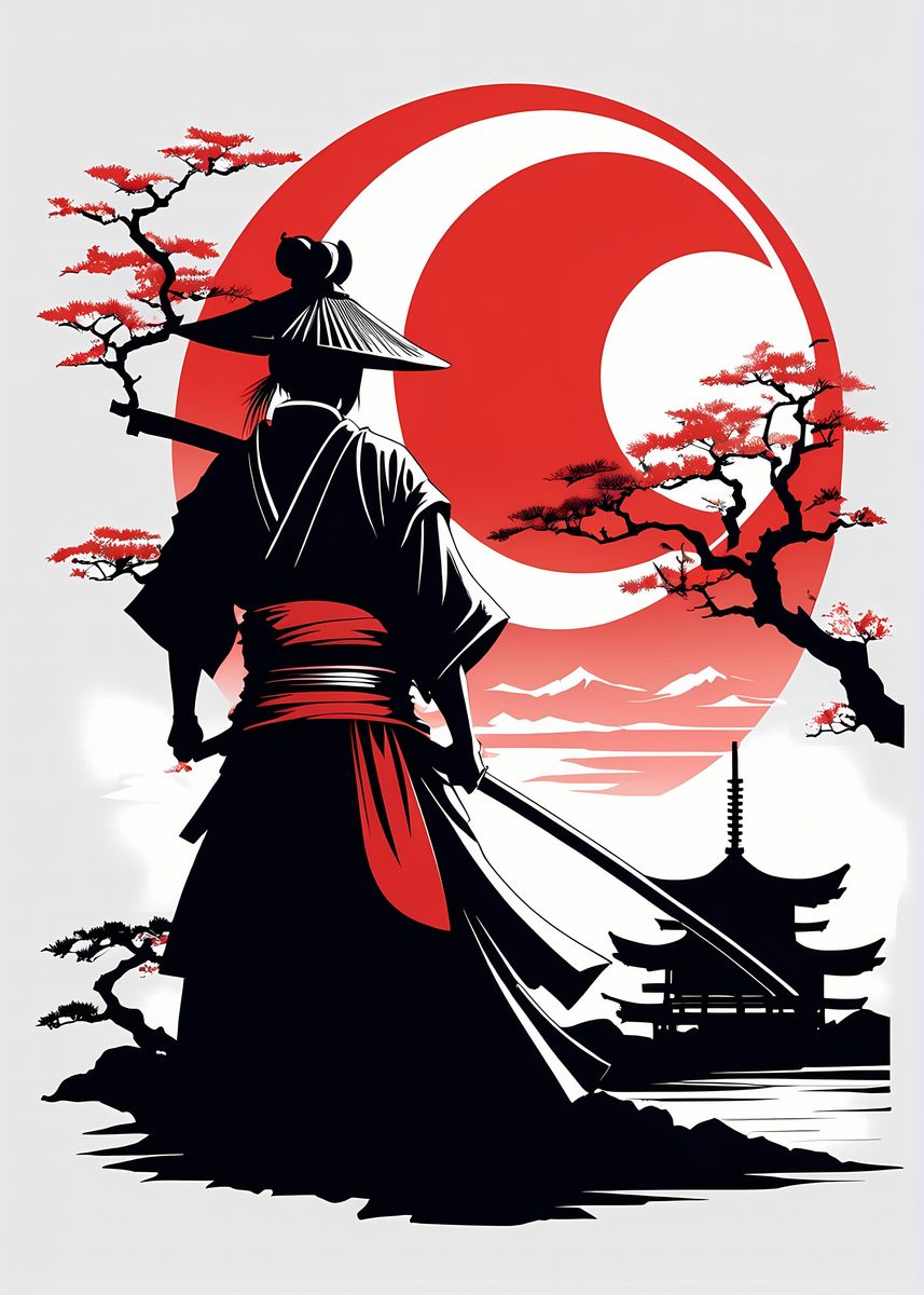 'Japanese Samurai' Poster, picture, metal print, paint by Gon Poster ...