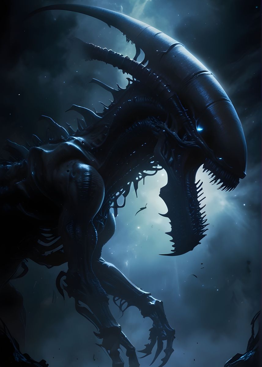 'Alian ' Poster, picture, metal print, paint by Stormy | Displate