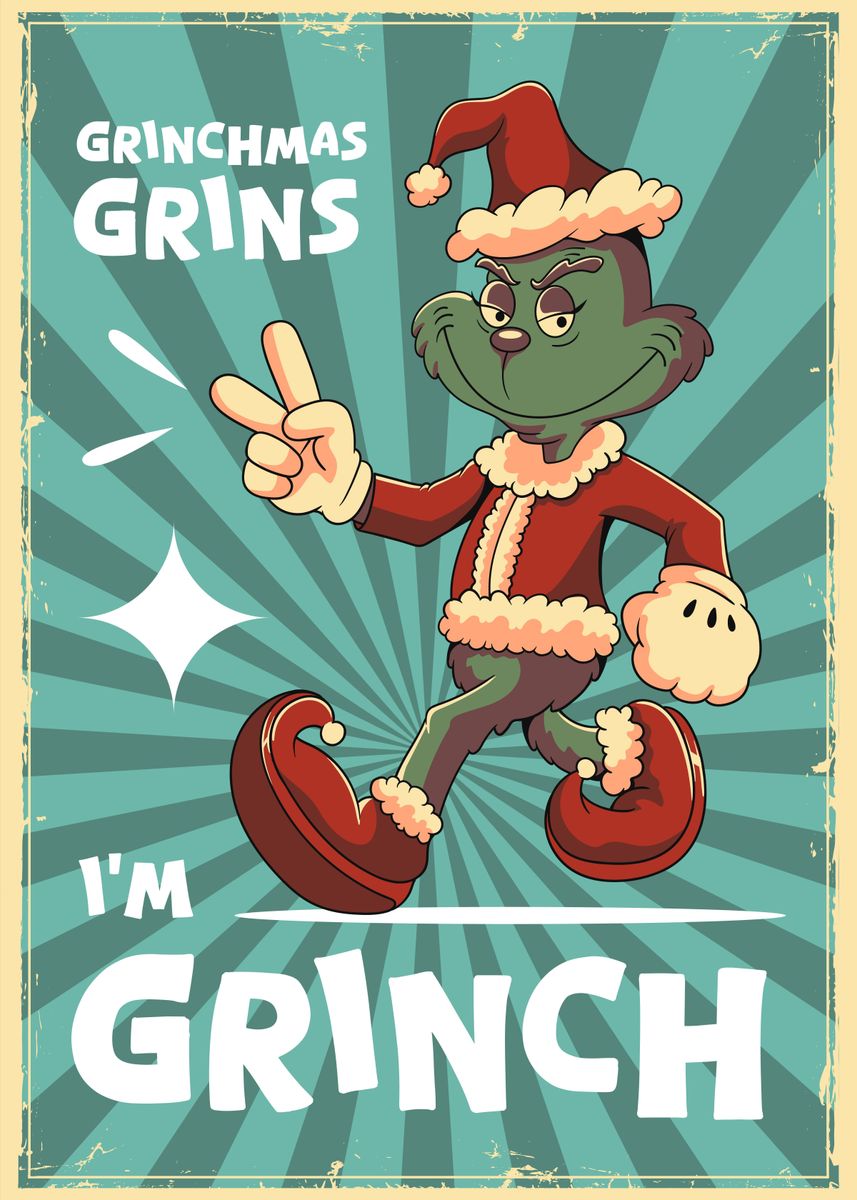'Christmas Green Monster' Poster, picture, metal print, paint by ...