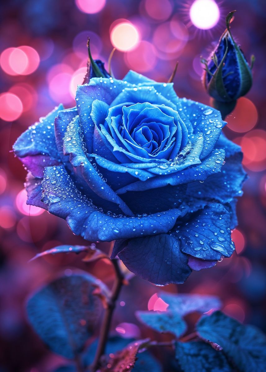 'blue rose flower ' Poster, picture, metal print, paint by Cute Animal ...