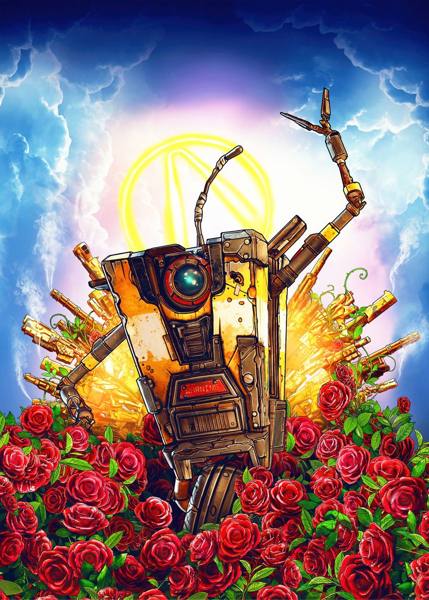 'Claptrap Roses' Poster, picture, metal print, paint by Borderlands ...