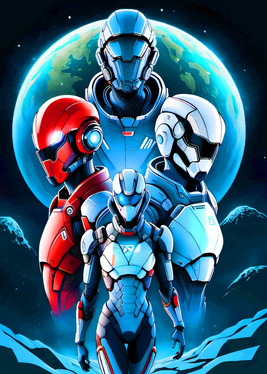 'divine space heroes' Poster, picture, metal print, paint by cotto Art ...