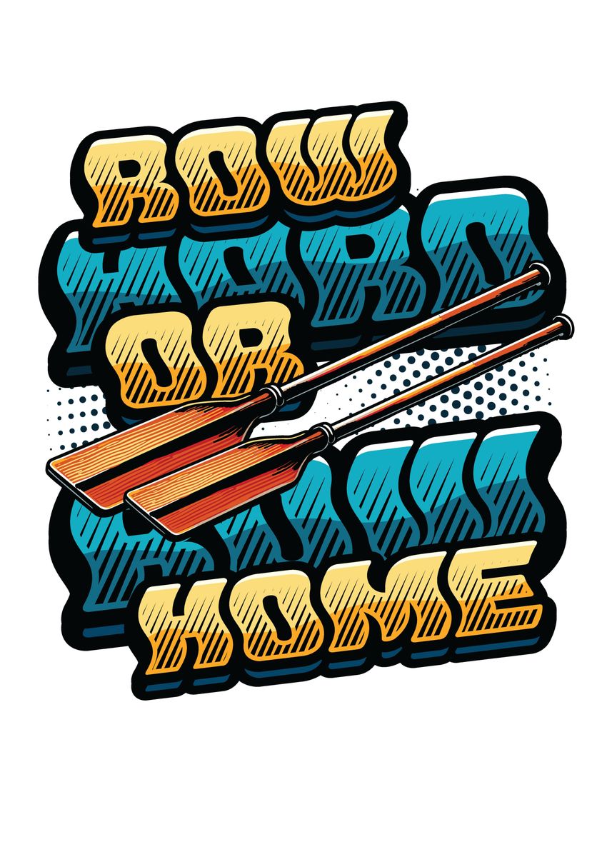 'Row Boat Sculling Rowing' Poster, picture, metal print, paint by ...