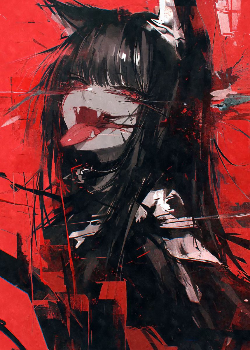 'Vampire Anime Cat Girl' Poster, picture, metal print, paint by Masaki ...
