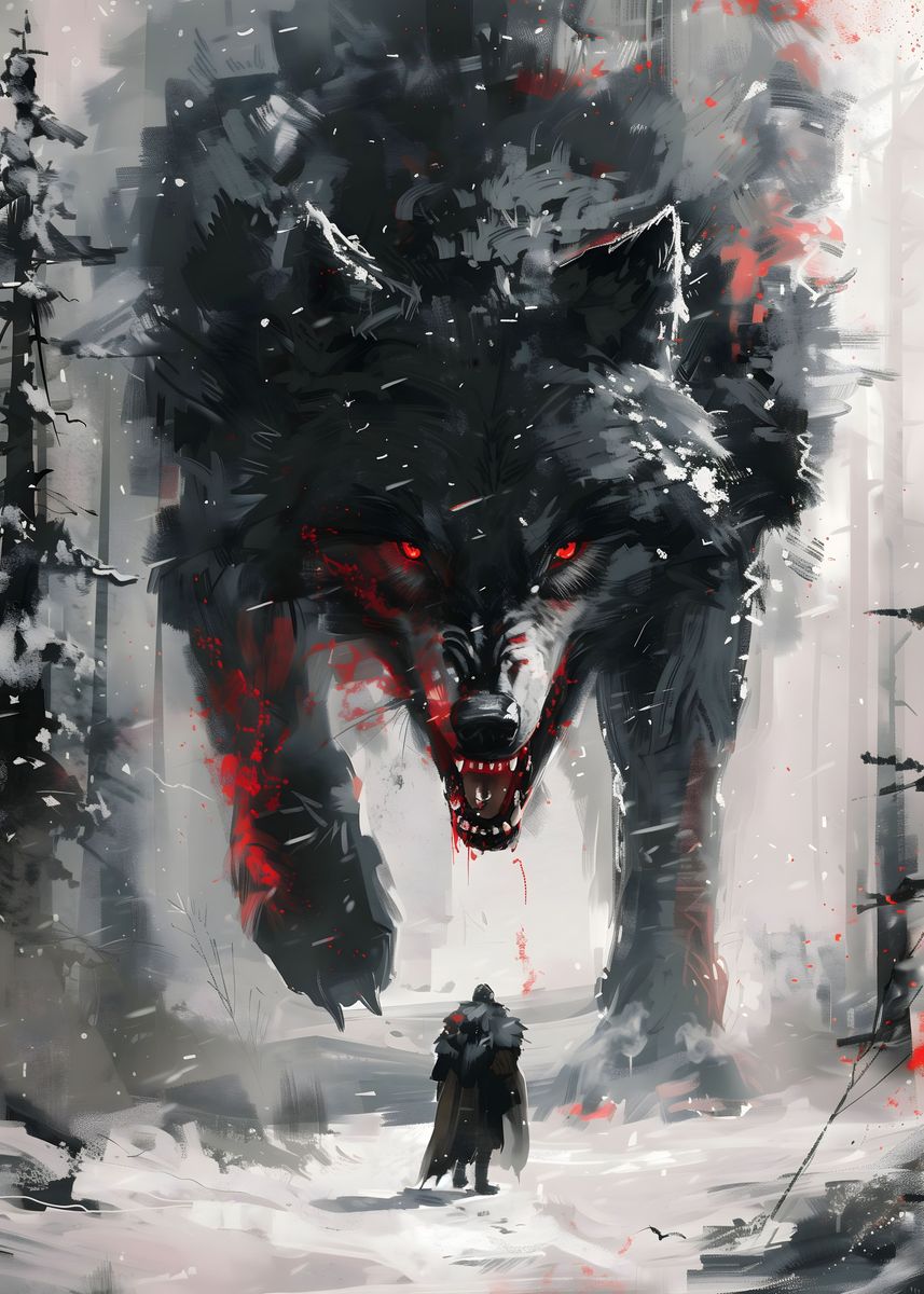 'Viking Fenrir Wolf' Poster, picture, metal print, paint by Dennex ...