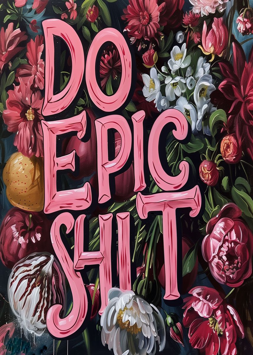'Do Epic Shit' Poster, picture, metal print, paint by Muhammad Rezeki | Displate