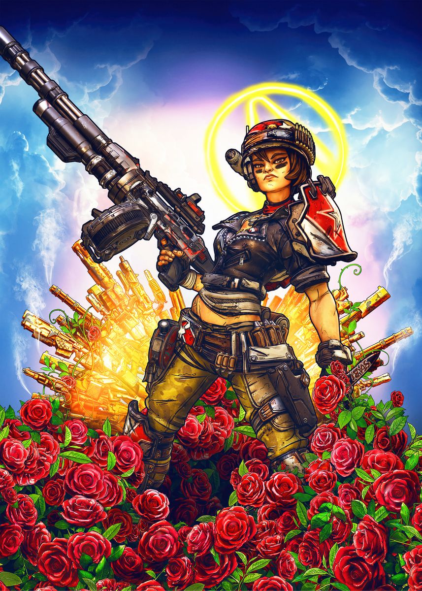 'Moze Roses' Poster, picture, metal print, paint by Borderlands | Displate