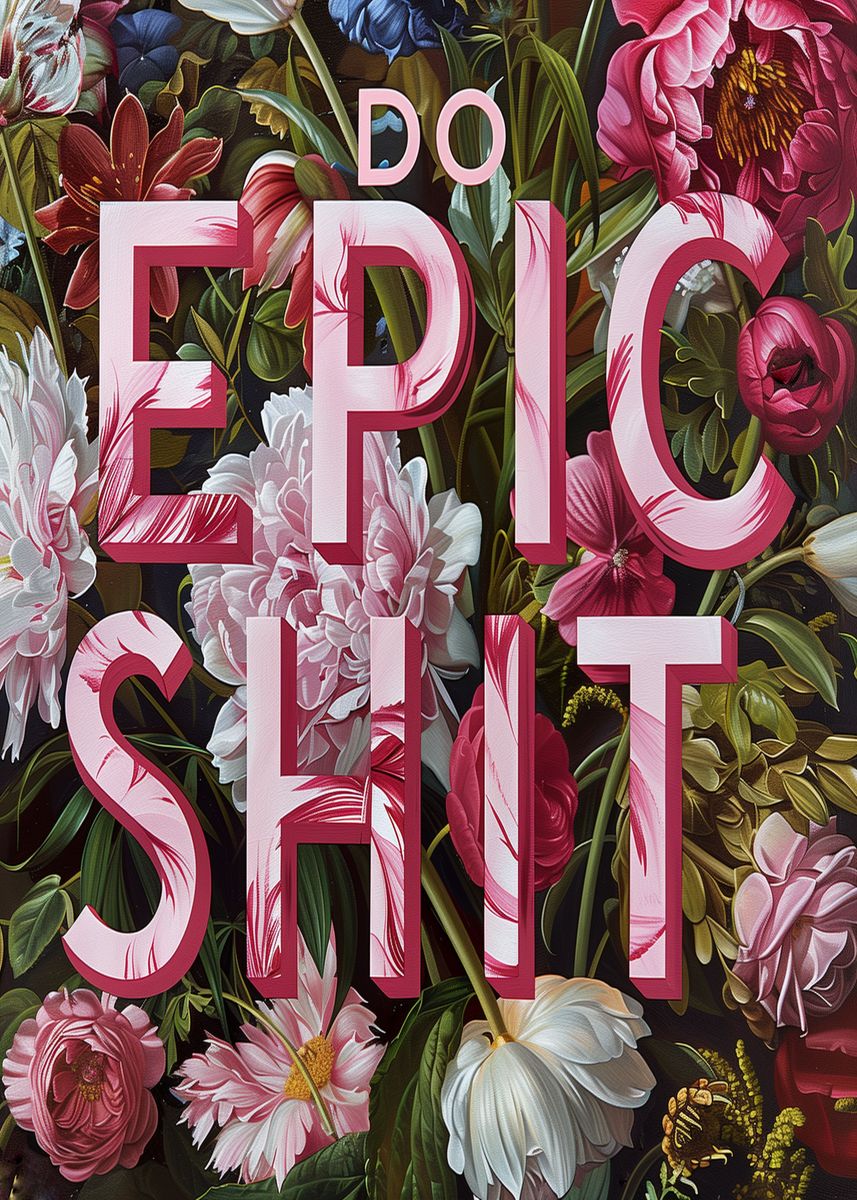 'Do Epic Shit' Poster, picture, metal print, paint by Muhammad Rezeki | Displate