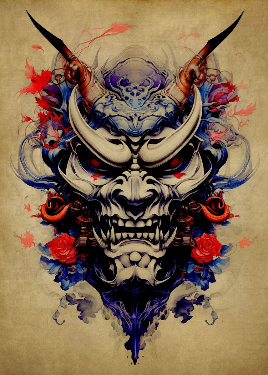 'Oni Samurai No10' Poster, picture, metal print, paint by Boot Hill ...