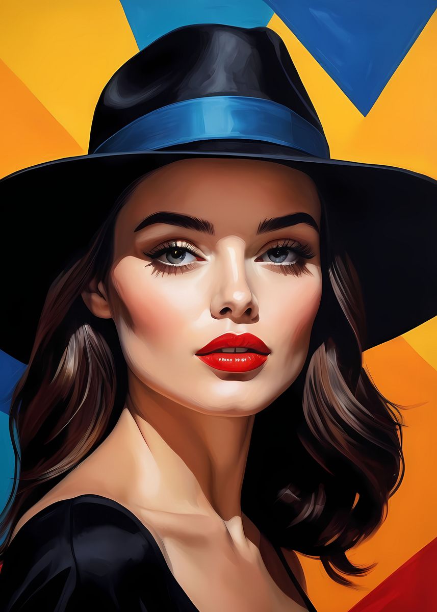 'Woman Portrait Pop Art 8' Poster, picture, metal print, paint by 1x ...