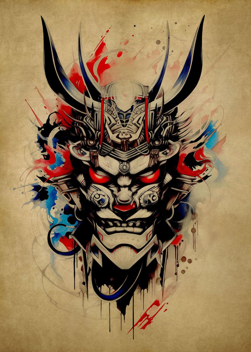 'Oni Samurai No11' Poster, picture, metal print, paint by Boot Hill ...