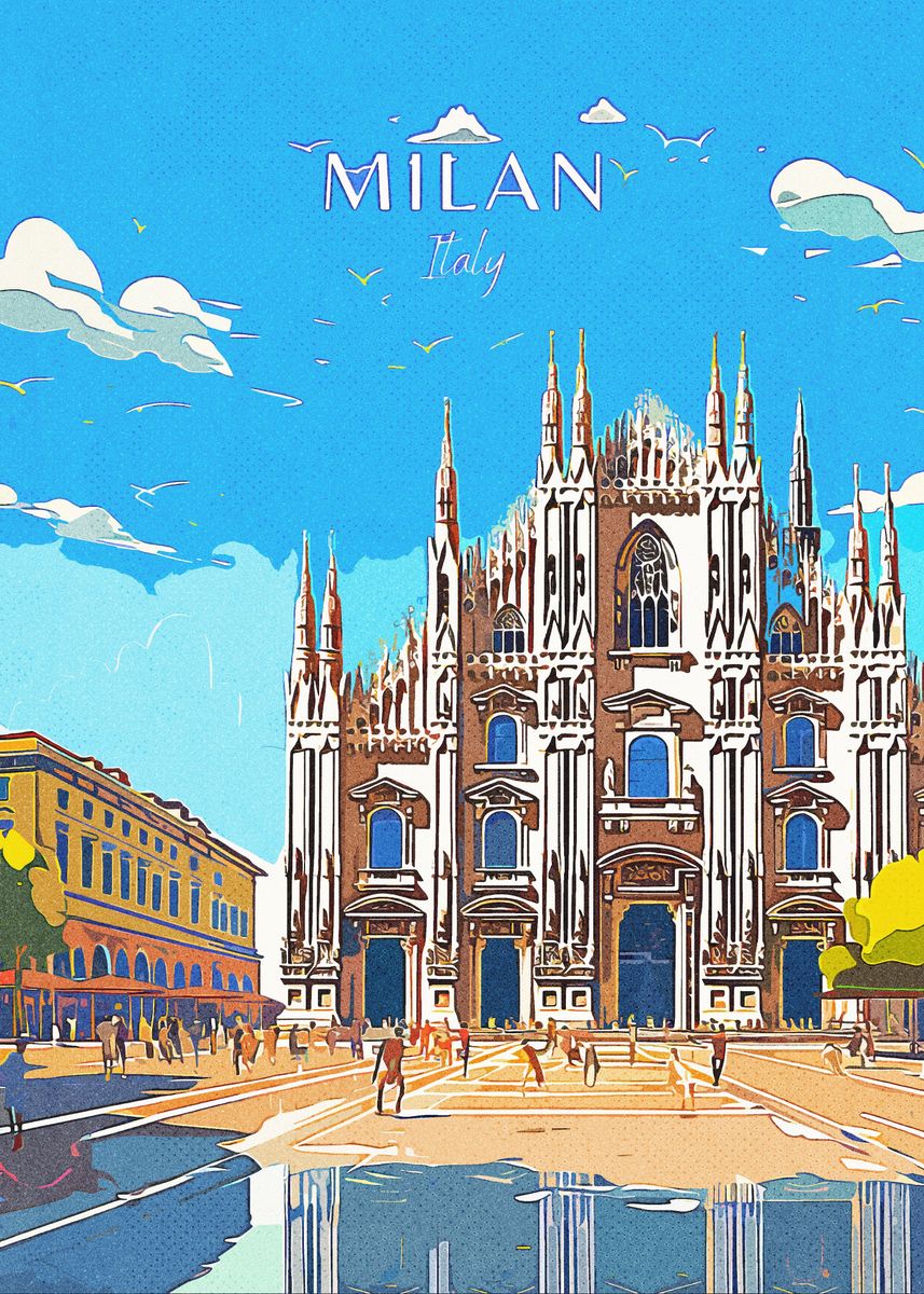 'Italy Milan Travel' Poster, picture, metal print, paint by Le Thi Thu ...