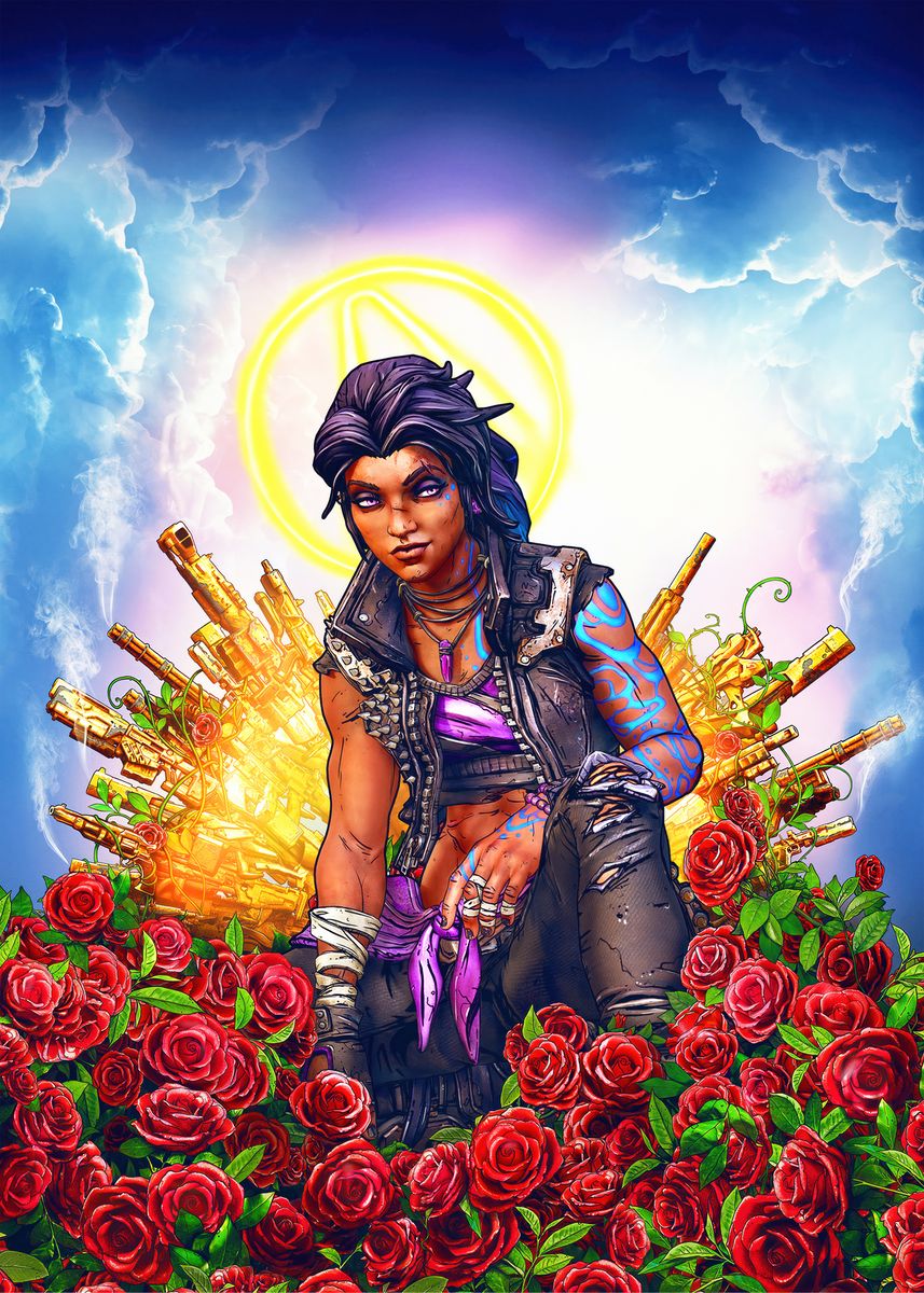 'Amara Roses' Poster, picture, metal print, paint by Borderlands | Displate