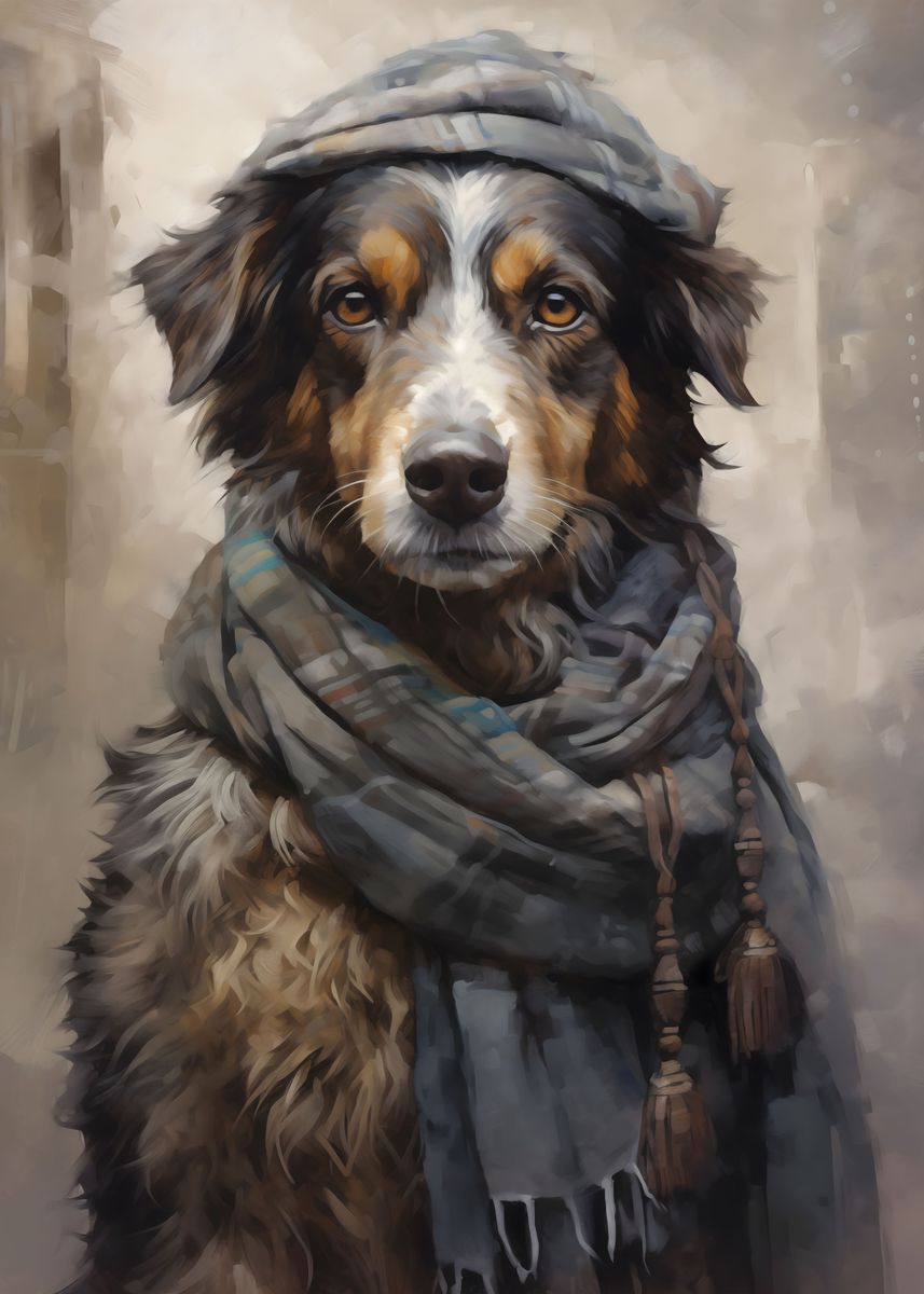 'Portrait of a stray dog' Poster, picture, metal print, paint by ...