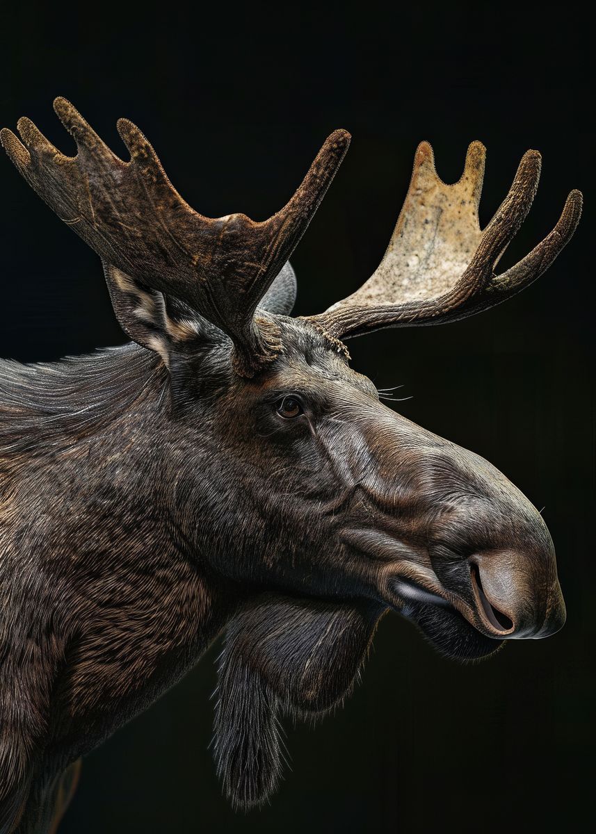 'Moose' Poster, picture, metal print, paint by Henning Seiffert | Displate