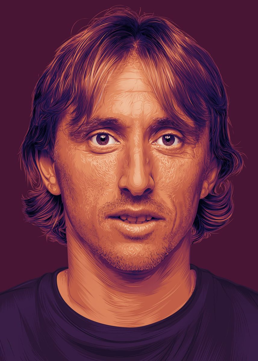 'luka modric portrait' Poster, picture, metal print, paint by metro ...