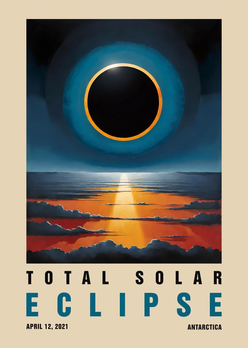 'Solar Eclipse Antarctica' Poster, picture, metal print, paint by ...
