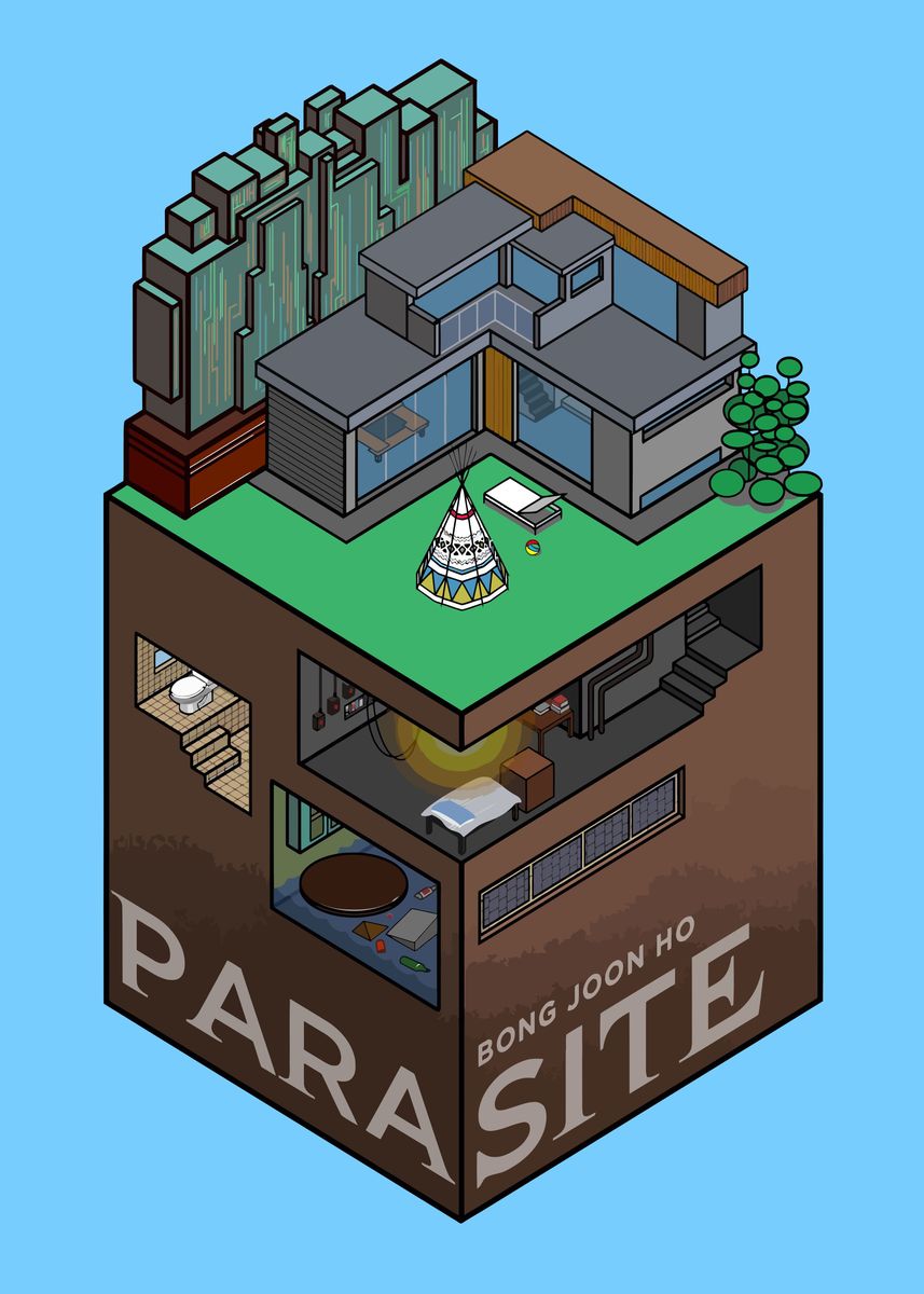 'Parasite' Poster, picture, metal print, paint by Lech Tristen | Displate