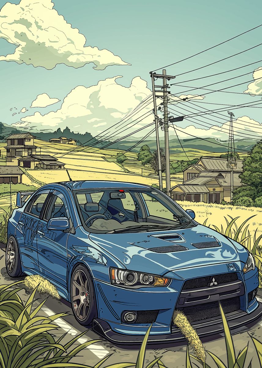'Mitsubishi Lancer Evo X' Poster, picture, metal print, paint by Anima ...