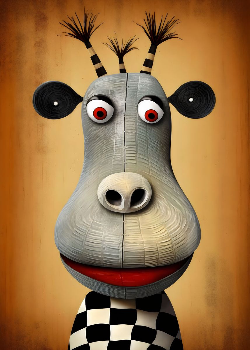 'Quirky Hippo Cartoon ' Poster, picture, metal print, paint by Dragan ...