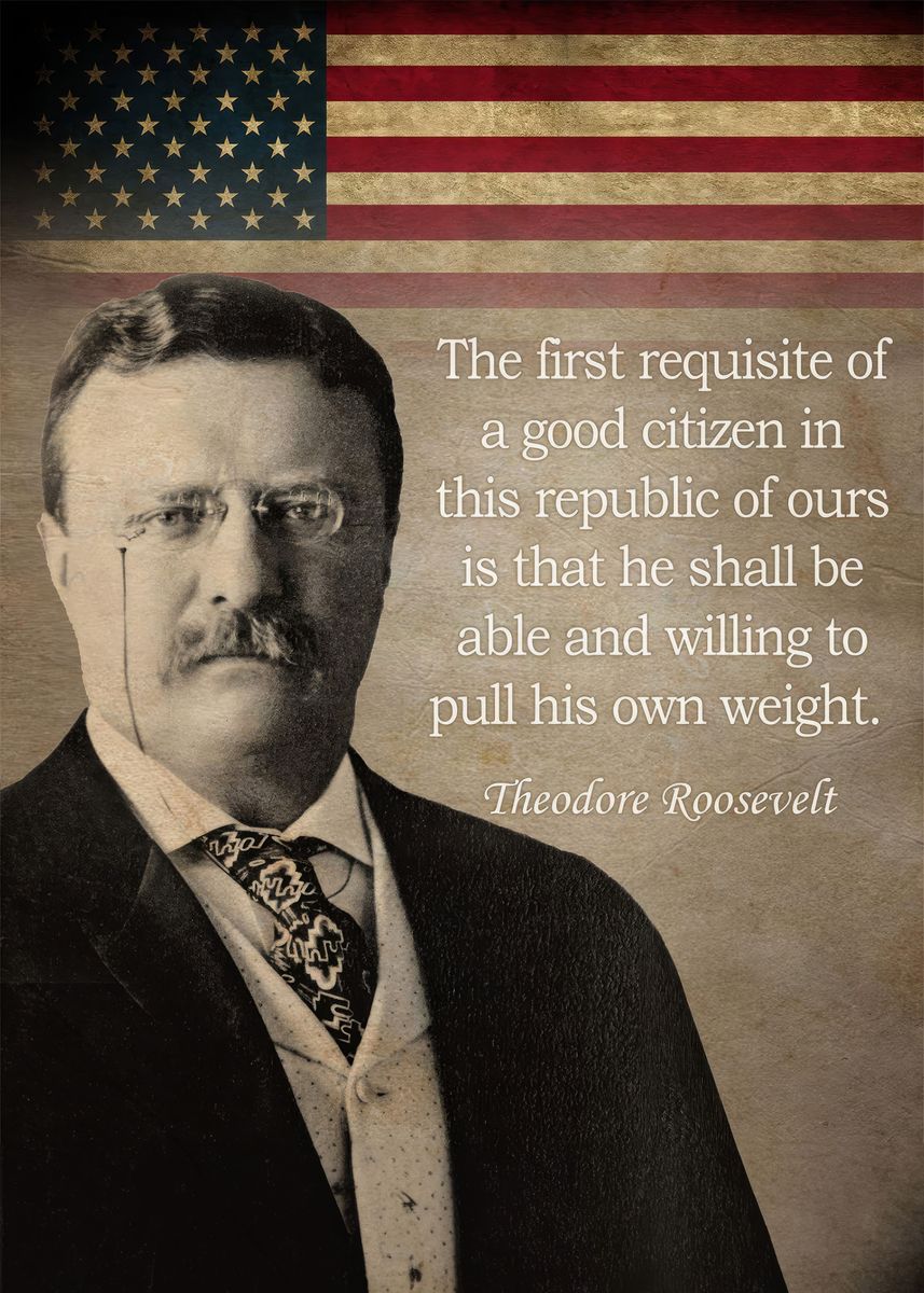 'Theodore Roosevelt Quotes' Poster, picture, metal print, paint by ...