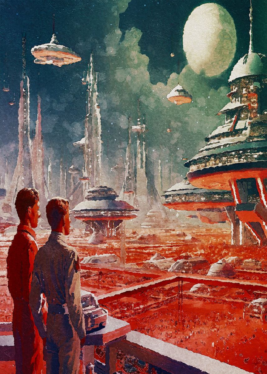 'Spaceship Art' Poster, picture, metal print, paint by Aku Rabi | Displate