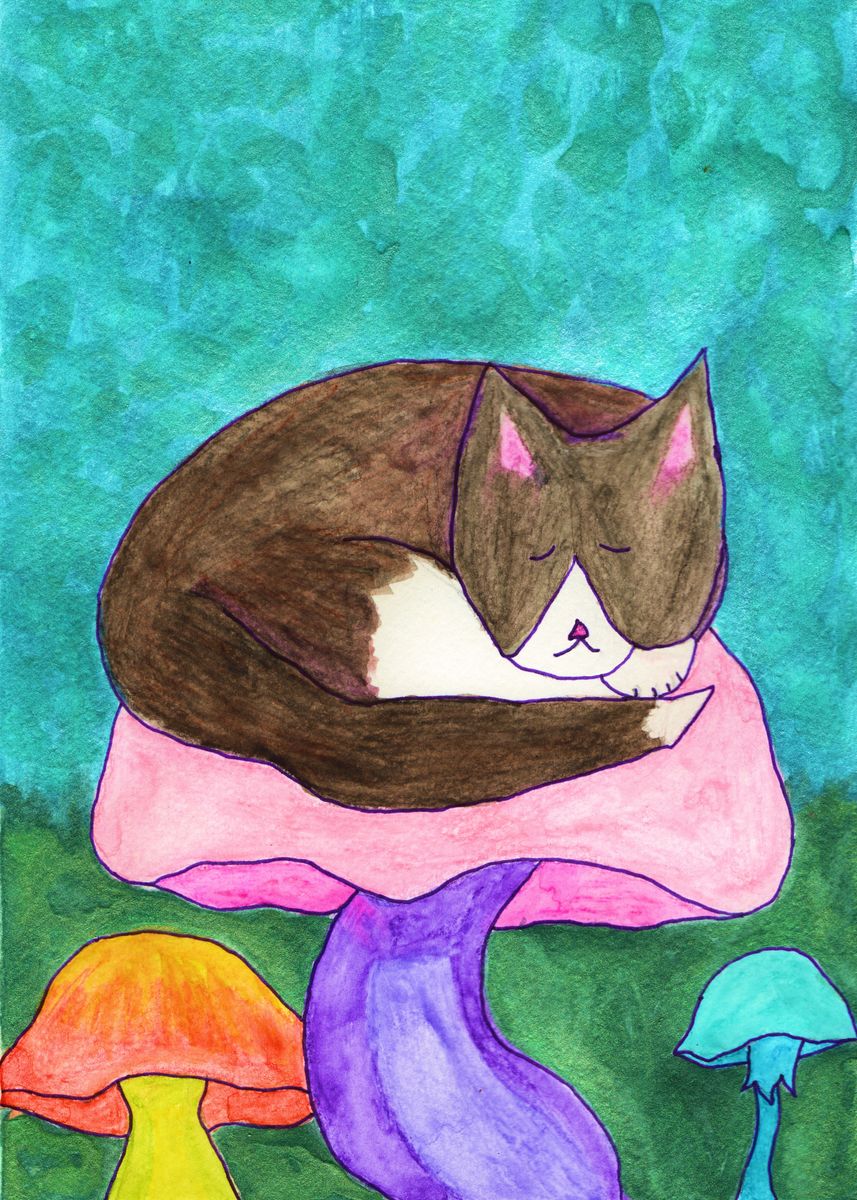 'The Cat Nap' Poster, picture, metal print, paint by AnAmericanLassie ...